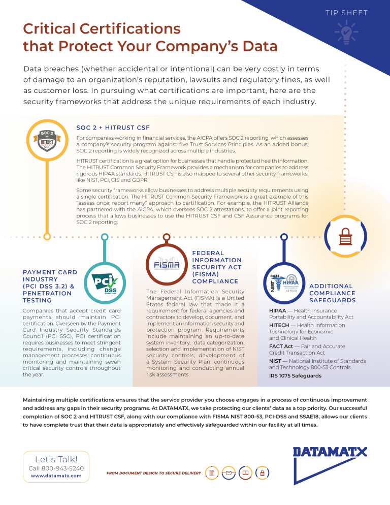 Tip Sheet on Critical Certifications that Protect Your Company’s Data ...